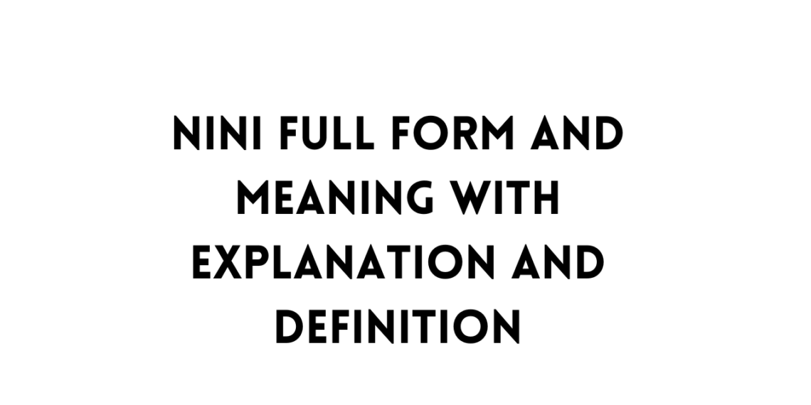 NINI Meaning (Full form) with Explanation and Definition - TFIGlobal