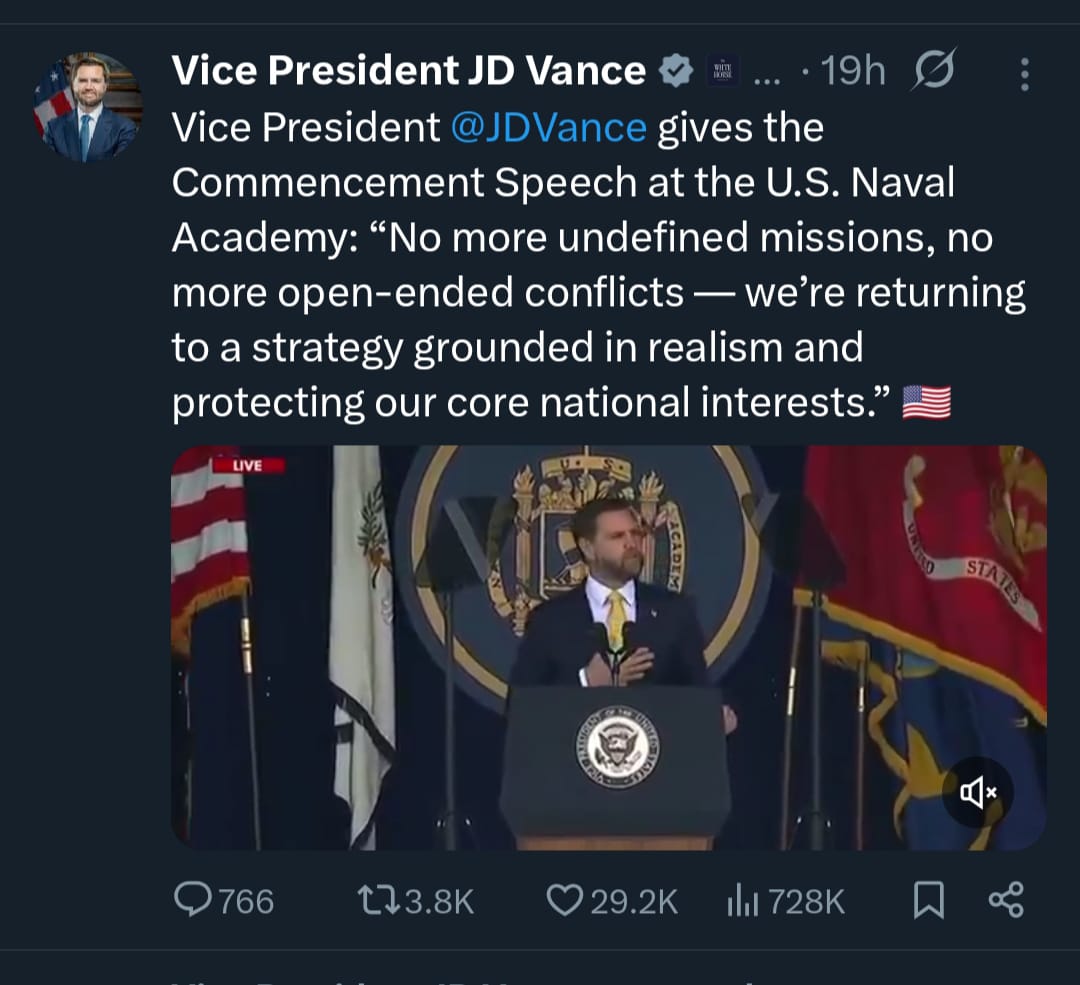 'End of uncontested US dominance as new powers rise' : JD Vance